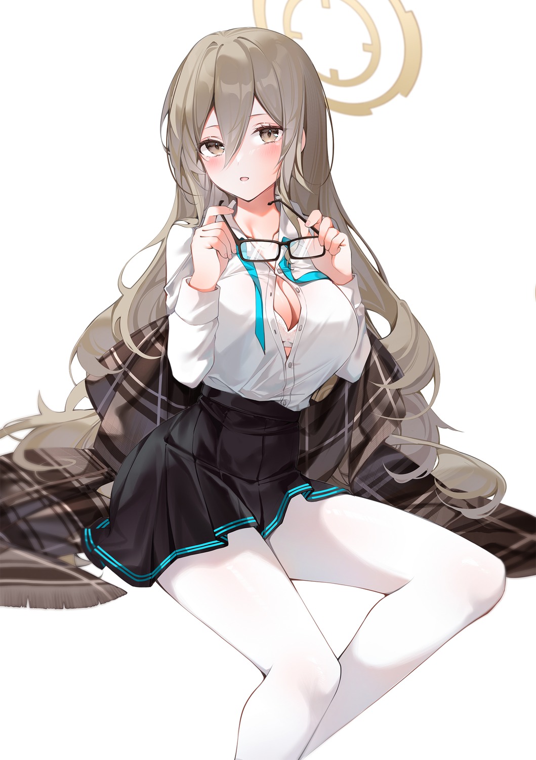 yukineko1018 blue archive murokasa akane bra halo megane open shirt pantyhose seifuku | #1083794 ...